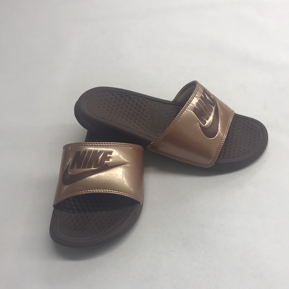 Nike | Shoes | Nike Womens Benassi Jdi Sandal Bronze Slides Brand New ...